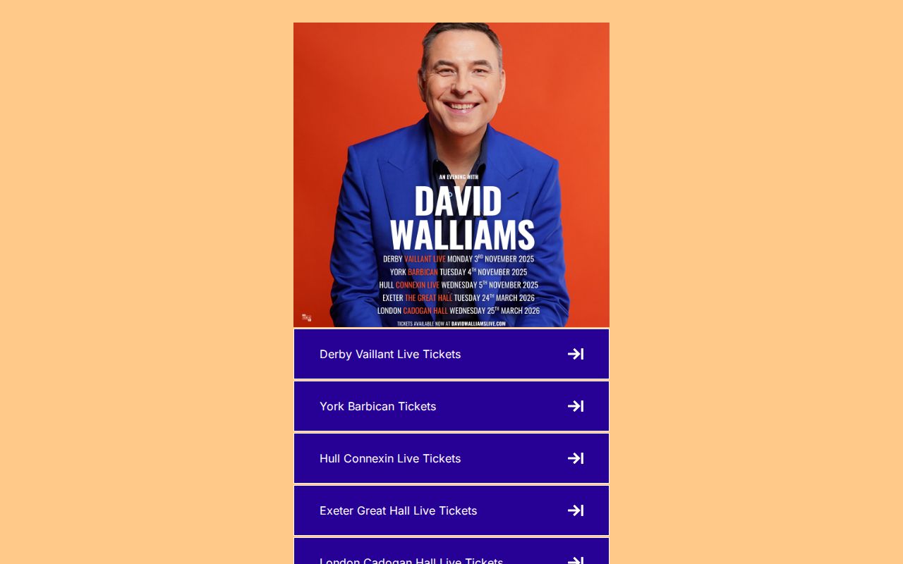 David Walliams Live - UK Tour - An Evening with David Walliams